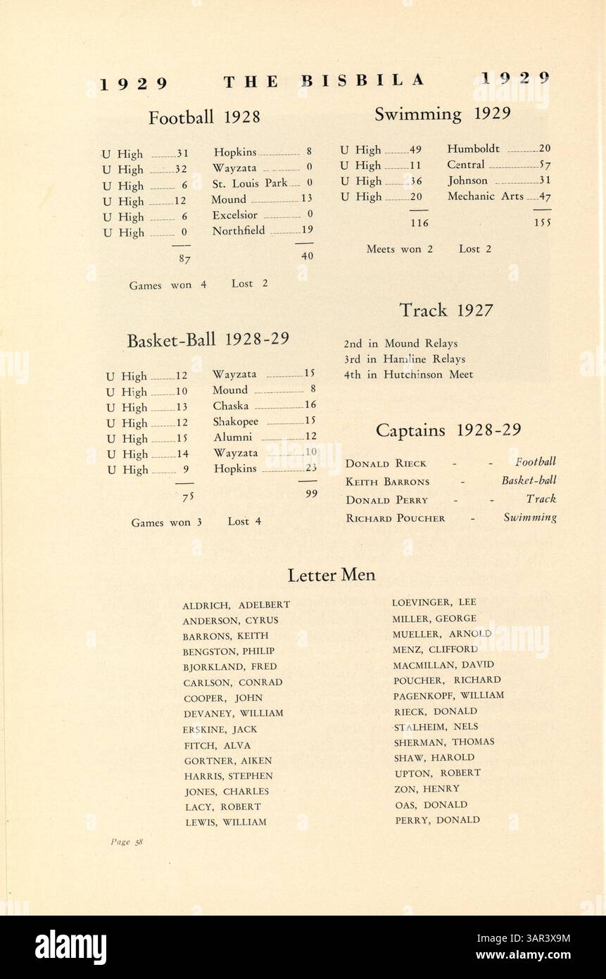 The 1929 University High Yearbook, titled Bisbila, showcases the events ...