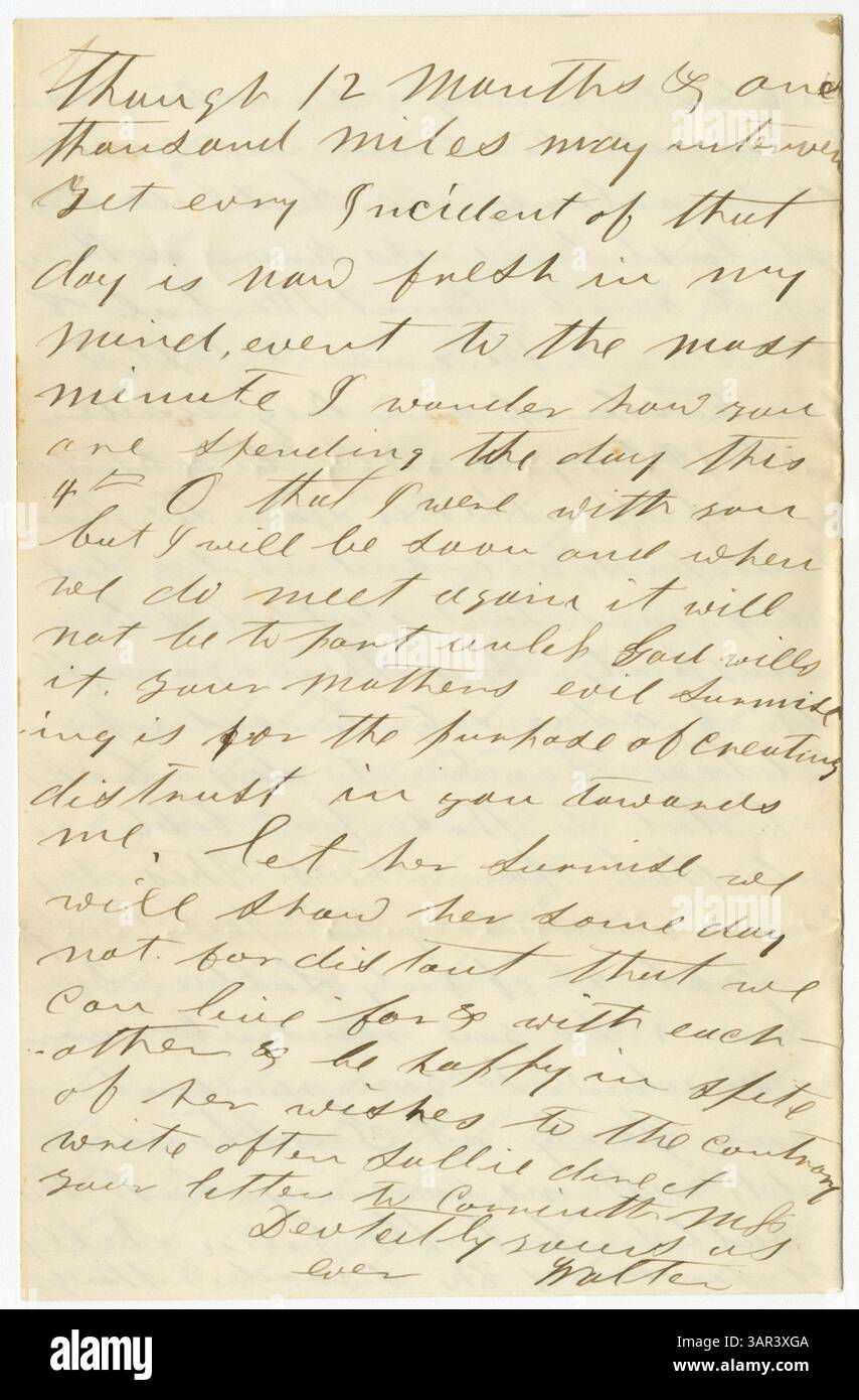 Walter’s letter to Sallie Johnson, written from his camp near Jacinto ...