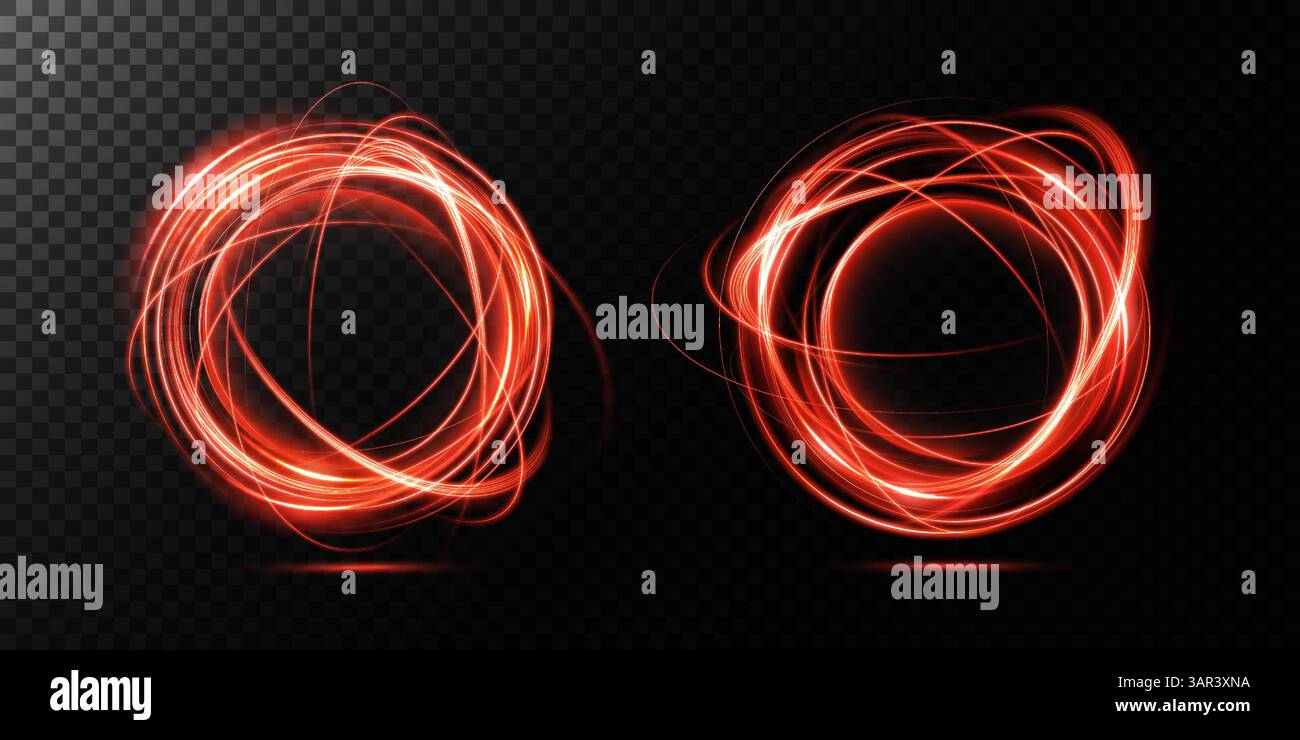 Dynamic Red Light Swirls Beautifully on a Transparent Background ...
