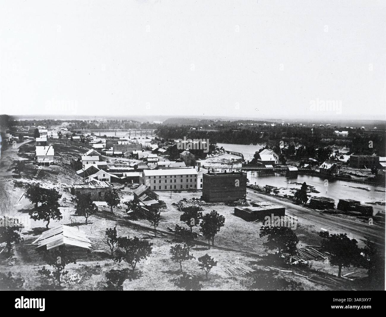 A historical view of Lower Main Street in St. Anthony, showing the ...