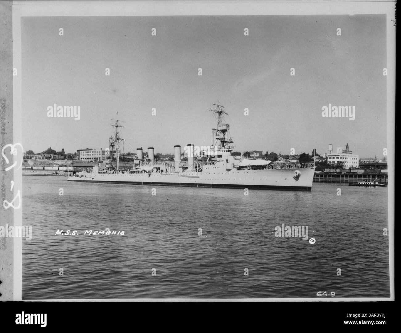 Photograph of the USS Memphis midstream. Captured as part of the ...