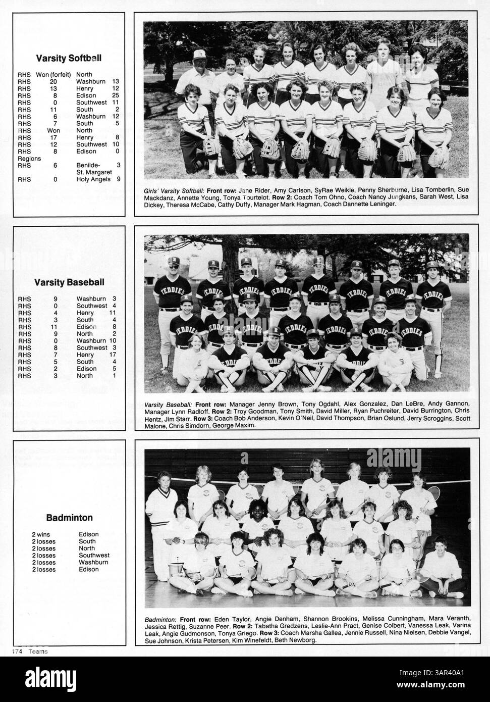 The 1987 'Sagamore' yearbook captures Roosevelt High School's athletic ...