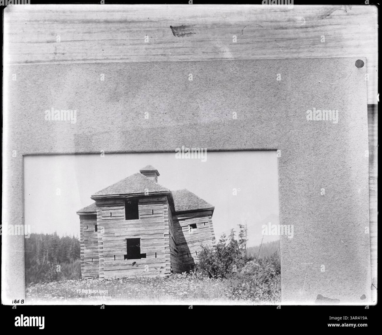 A photograph of the blockhouse at the Cascades of the Columbia, from ...