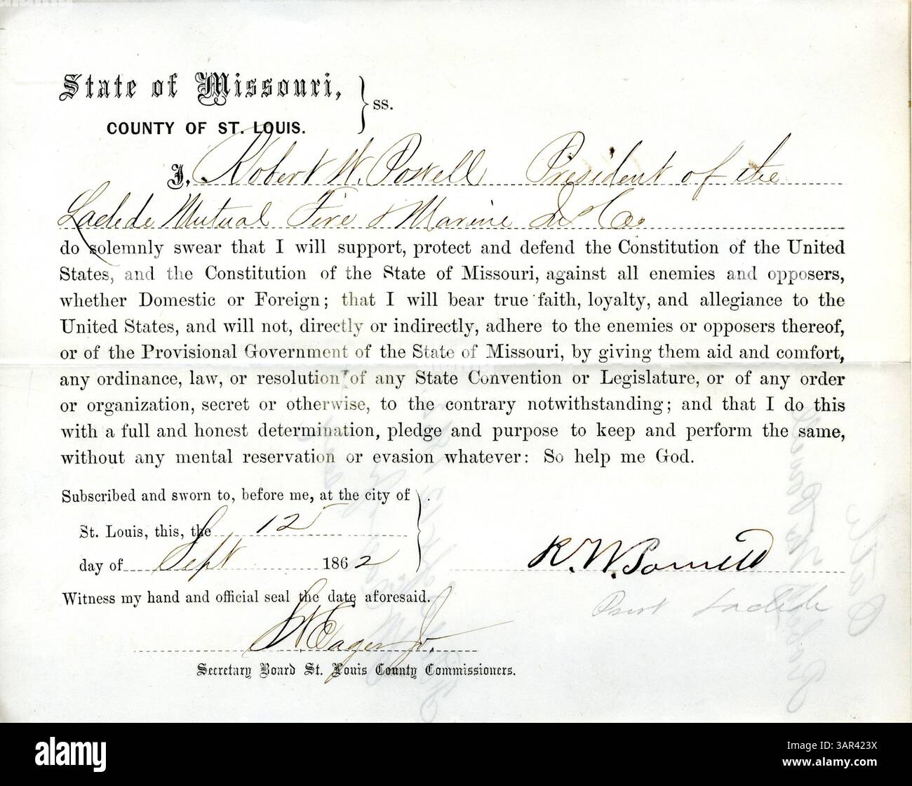Robert W. Powell of St. Louis, Missouri, swears an oath of allegiance ...