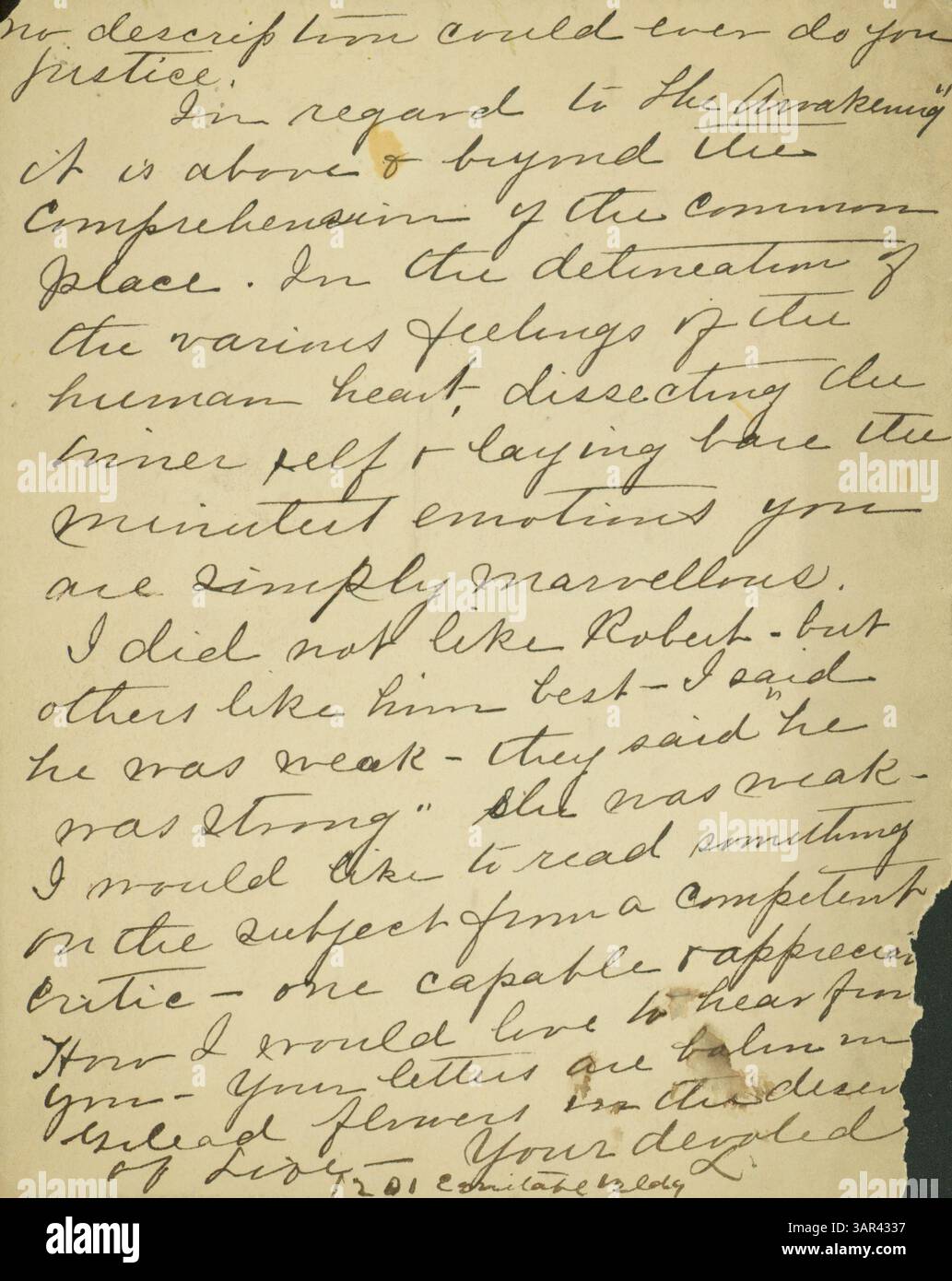 In this letter from Lizzie L. to Kate Chopin, dated May 16, 1899 ...