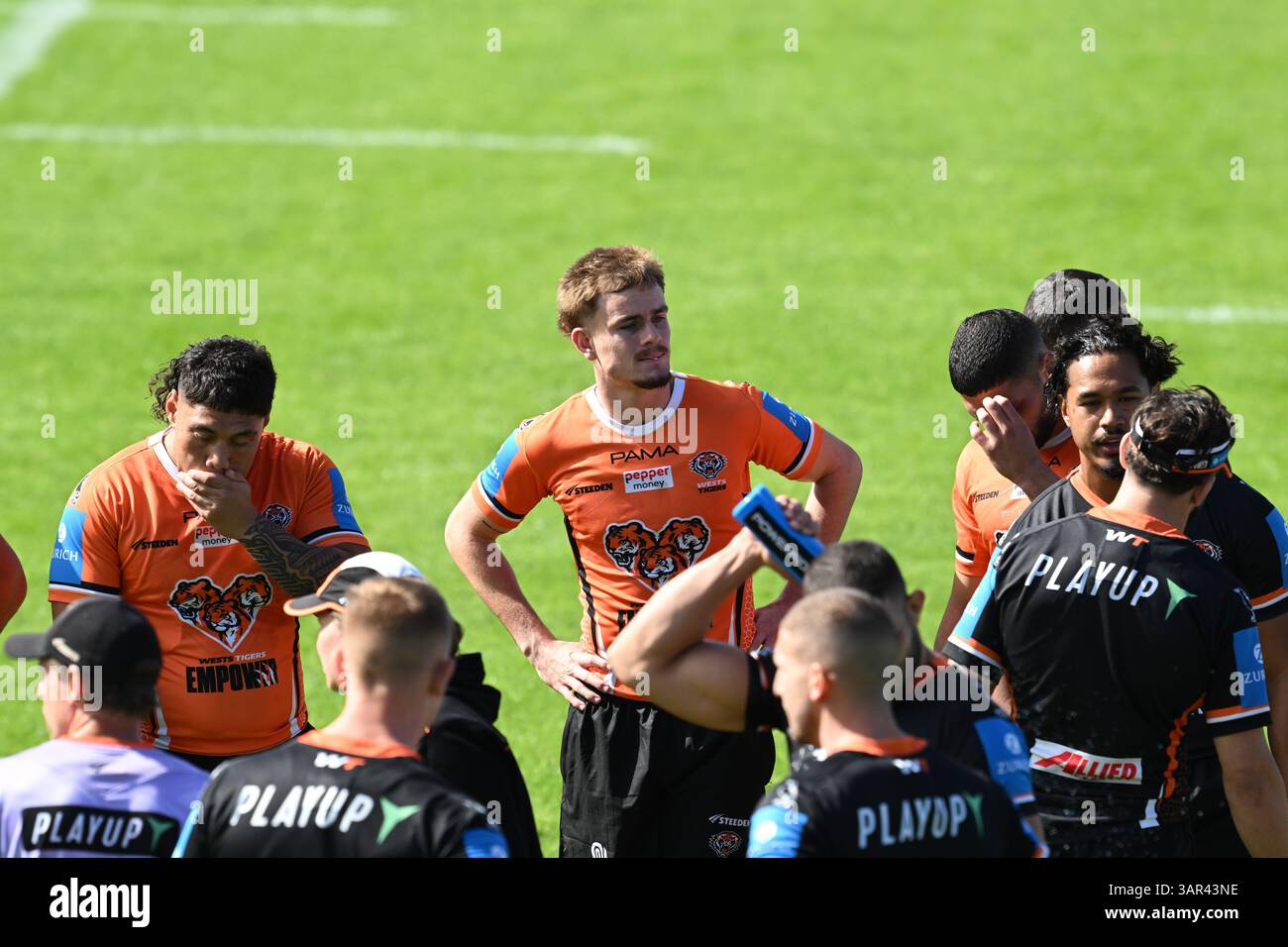 Sydney, Australia. 17th Apr, 2025. Lachlan Galvin (centre) during Wests ...