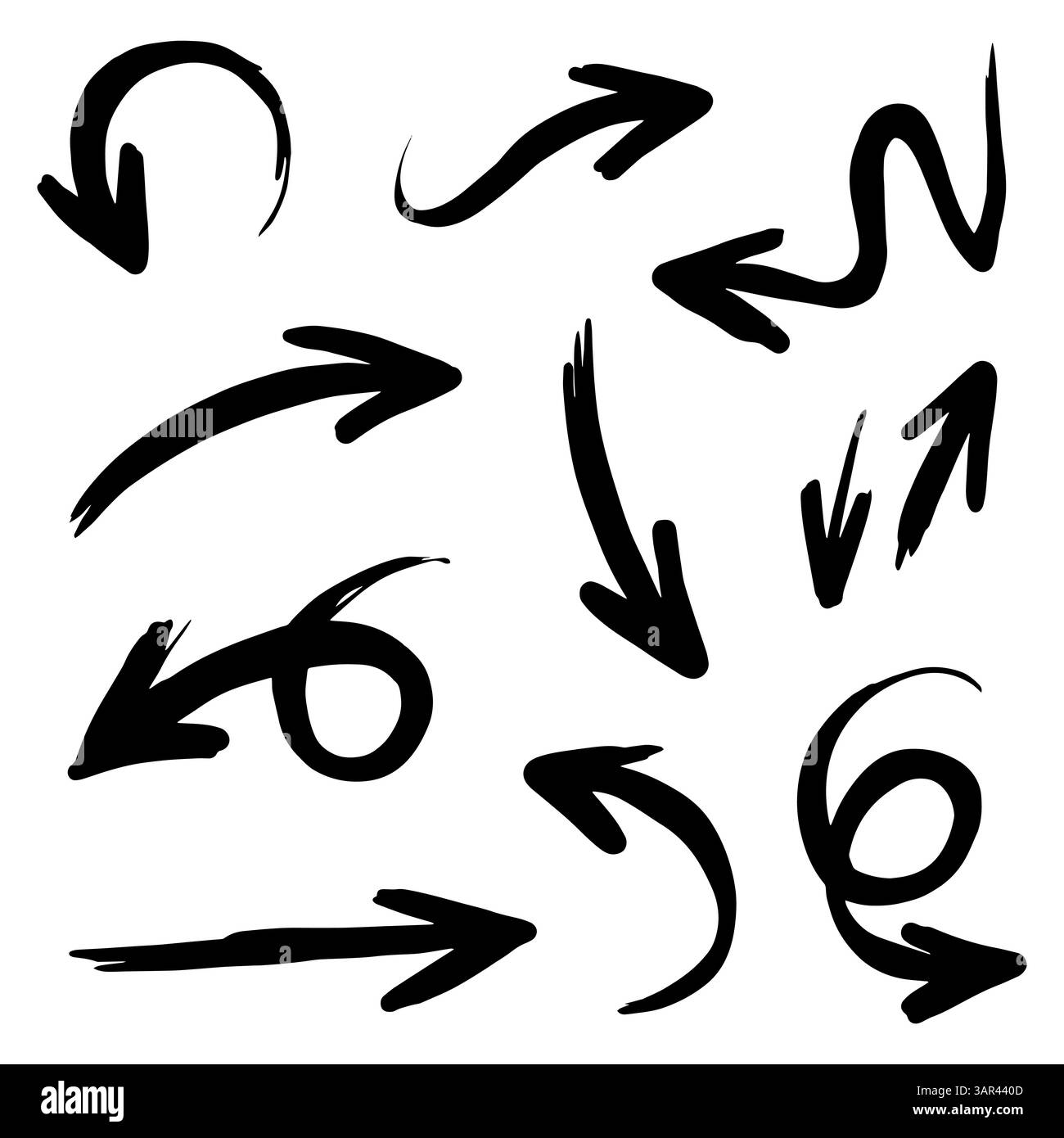 Vector doodle arrows are hand drawn with lots of collectibles inside ...