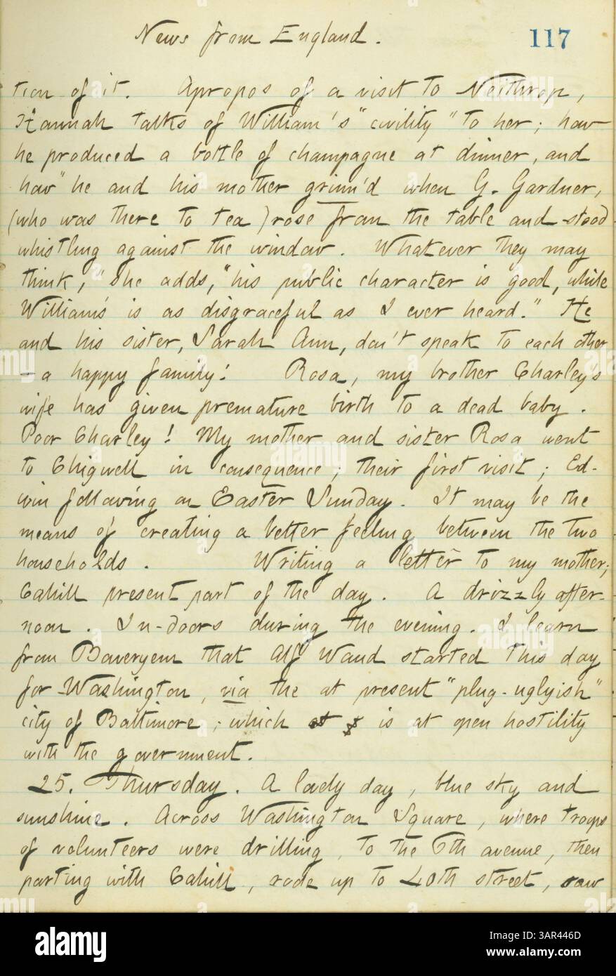 In Volume 16 of the Thomas Butler Gunn Diaries, a letter from England ...