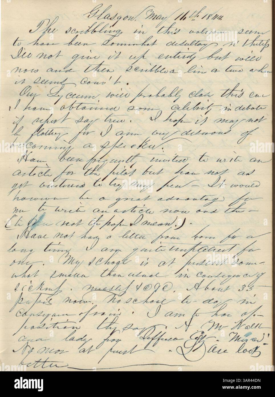 Walter B. Foster's diary, written between 1840 and 1845, recounts his ...