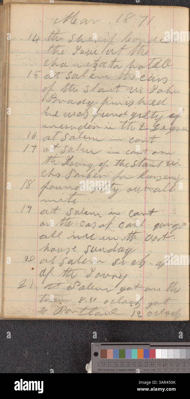 This diary, from Jan. 1, 1870, to June 29, 1872, records daily ...