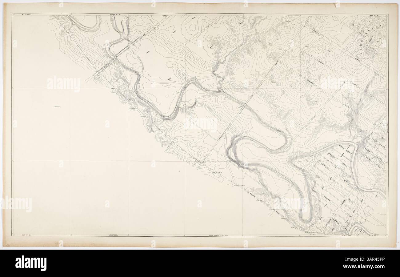 This topographical map of southwest St. Louis, showing locations like ...