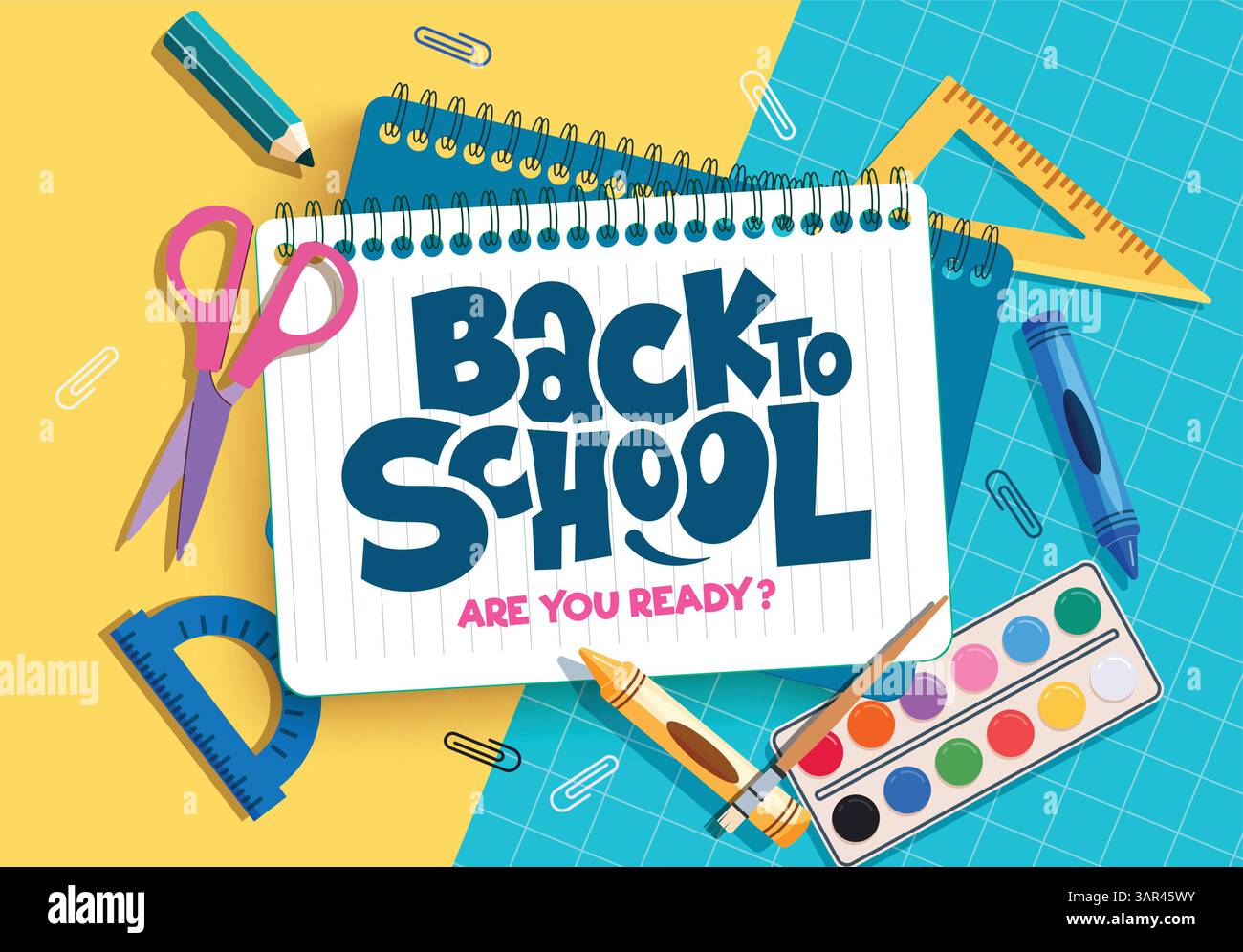 Back to school text clipart template. School educational greeting in ...