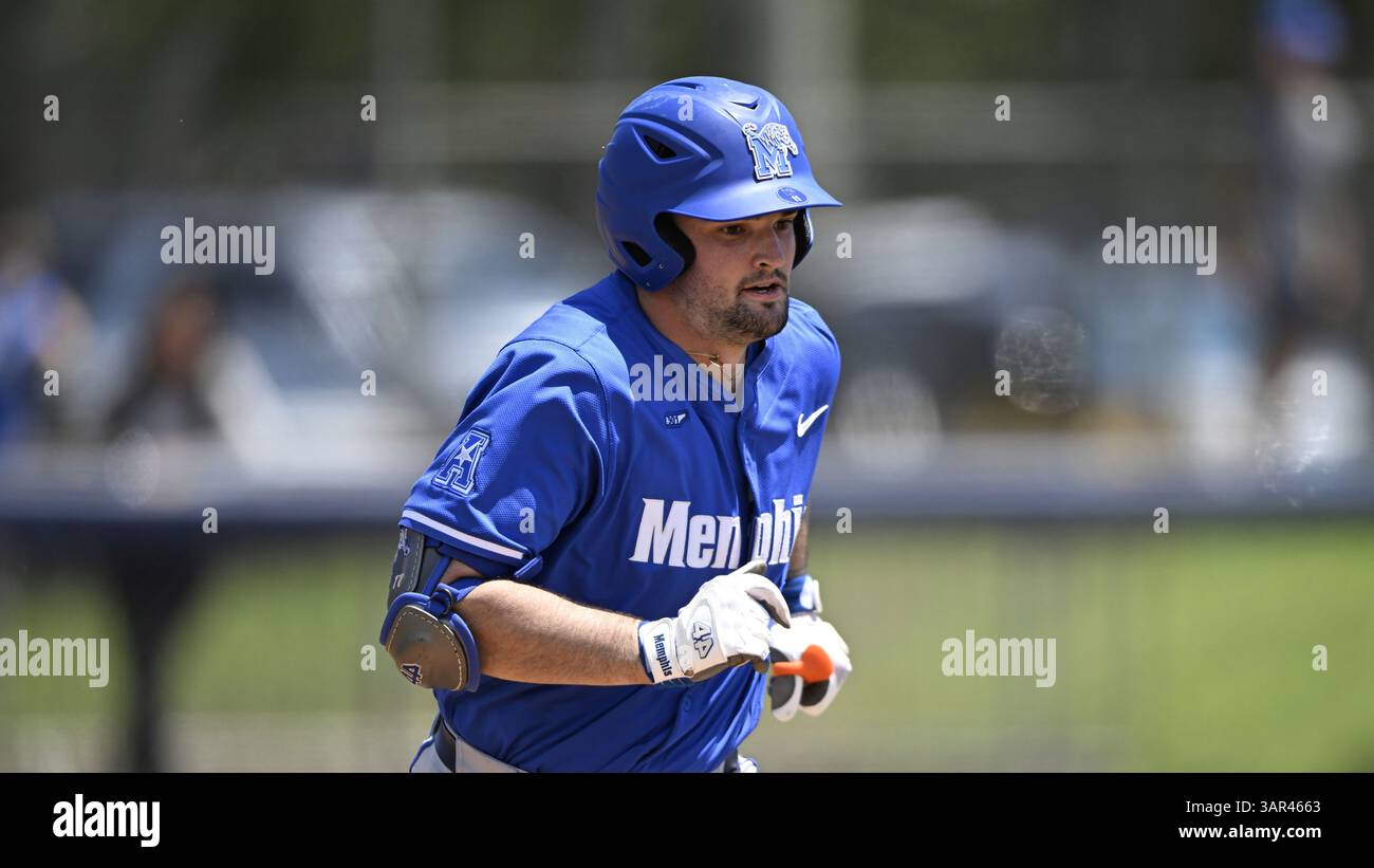 Memphis's Justin Fogel during an NCAA baseball game on Sunday, April 13 ...