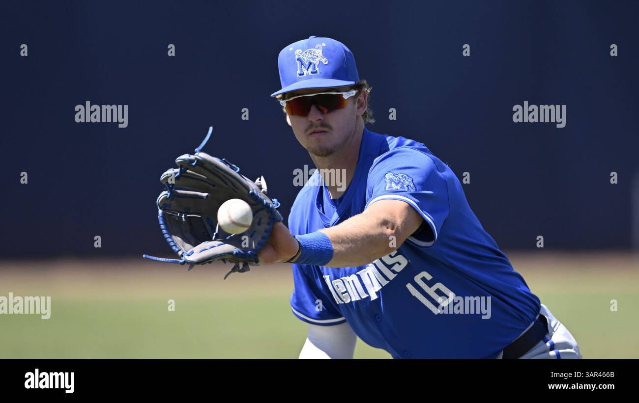 Memphis's Seth Cox during an NCAA baseball game on Sunday, April 13 ...