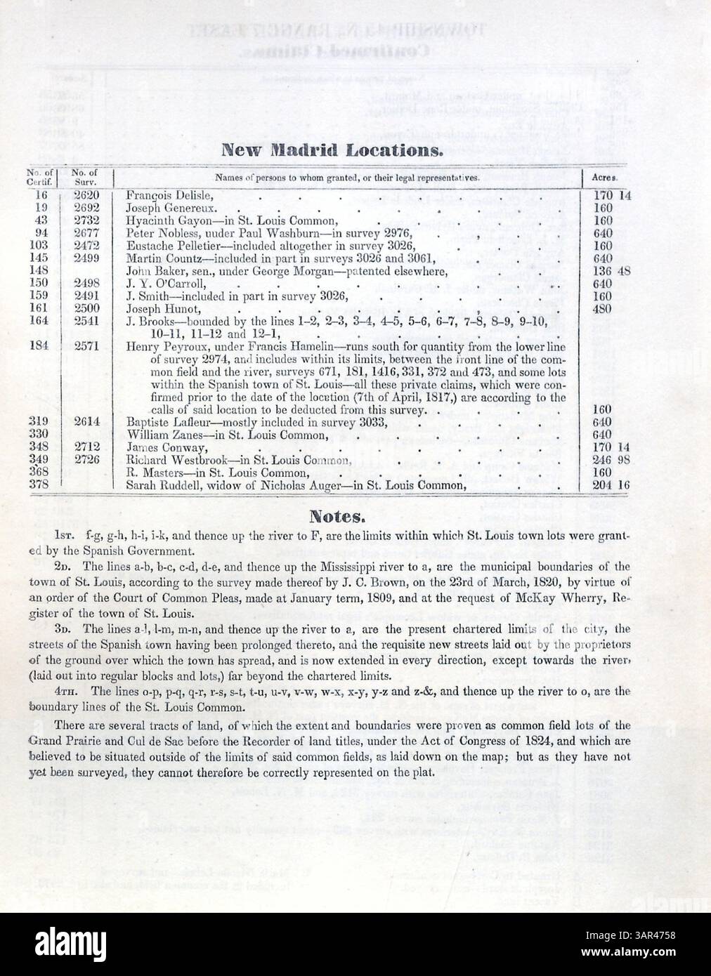 This atlas of St. Louis includes a city plan surveyed in 1823 and ...