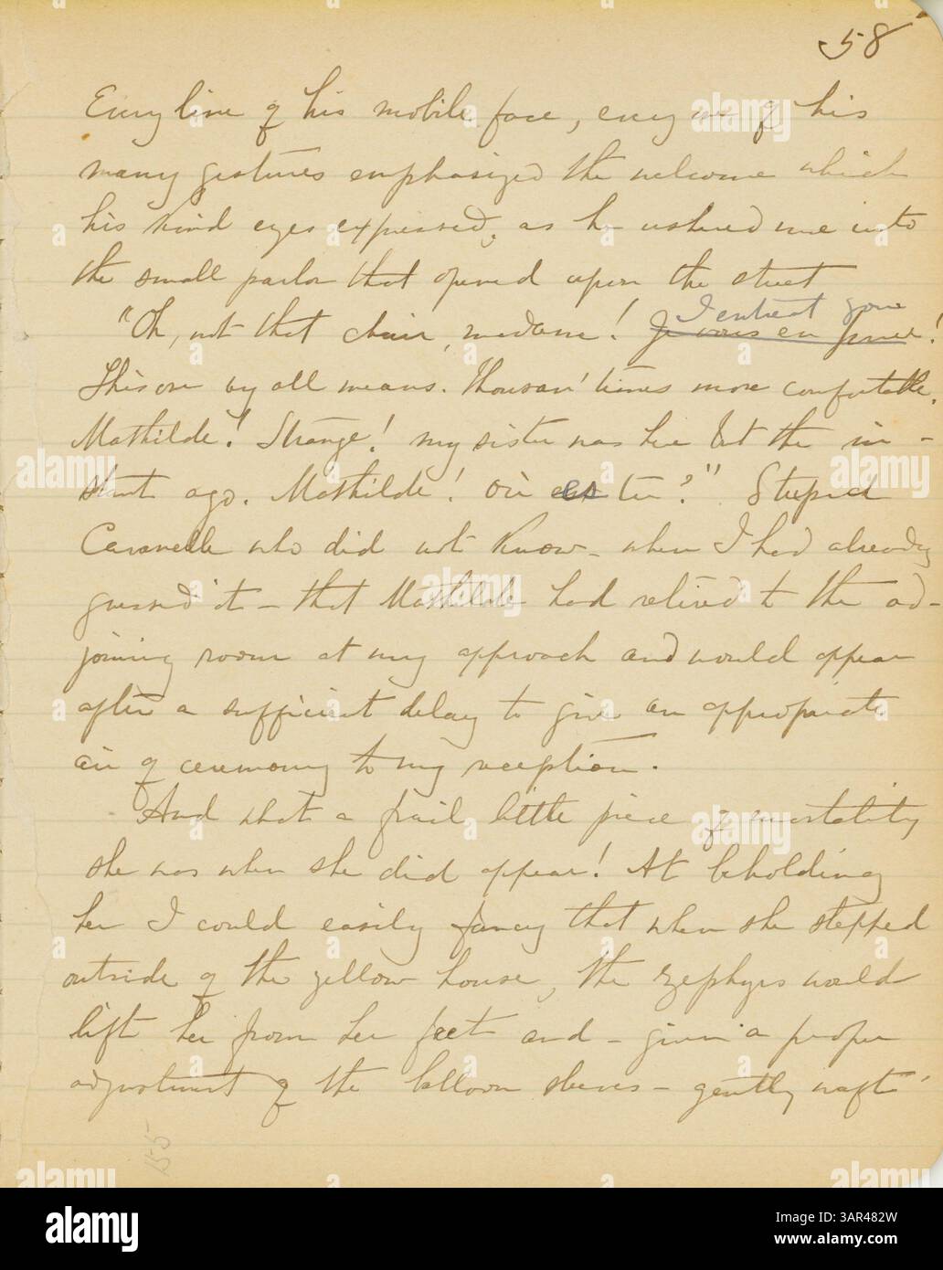 "Impressions," a manuscript by Kate Chopin, contains her translations ...
