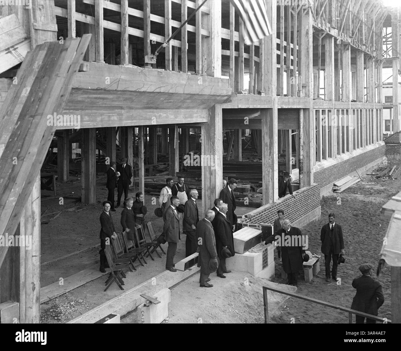 This photograph shows the dedication ceremony for Edison High School ...
