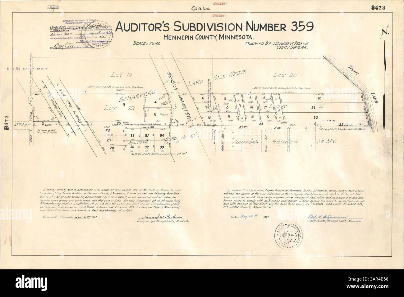 Auditor's Subdivision Number 359, a land area within Hennepin County ...