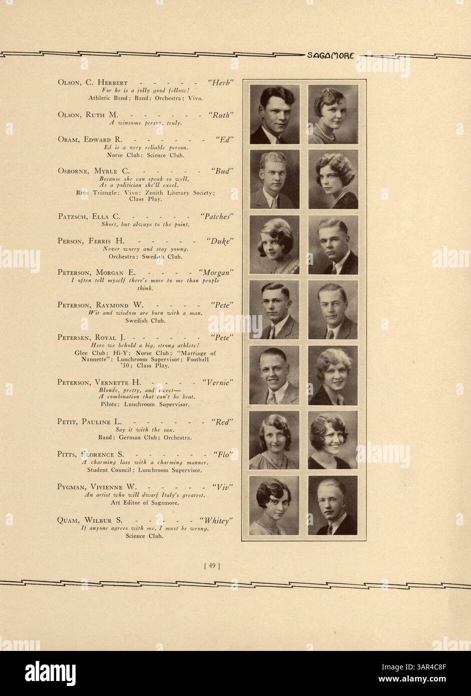 The 1930 Roosevelt High School yearbook, Sagamore, records the school's ...