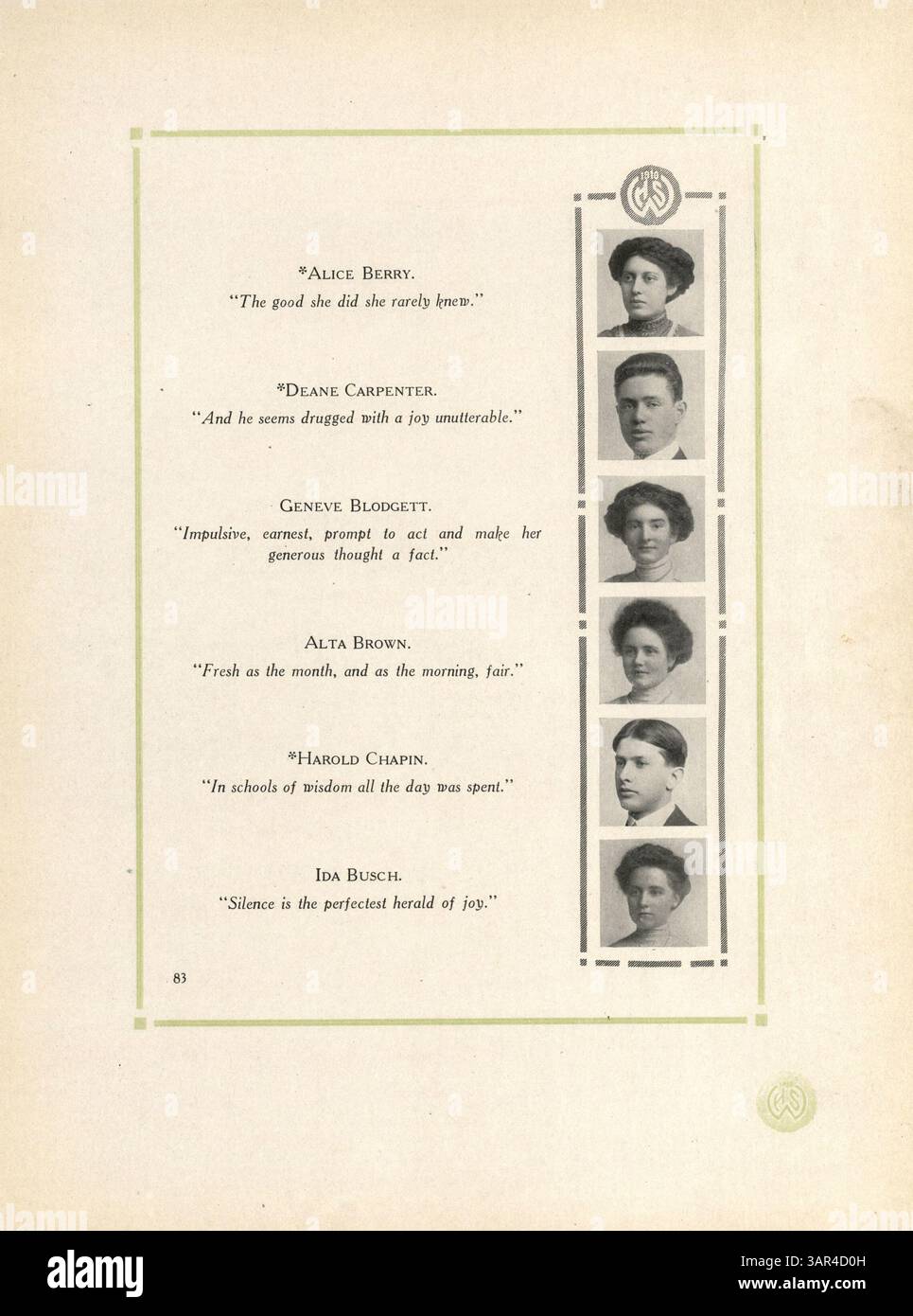 1910 west high yearbook hi-res stock photography and images - Alamy