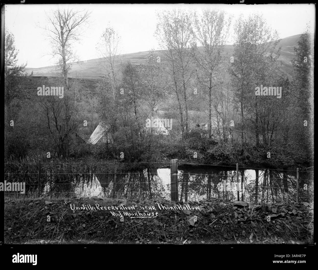This photograph shows a camp on the Umatilla Indian Reservation near ...