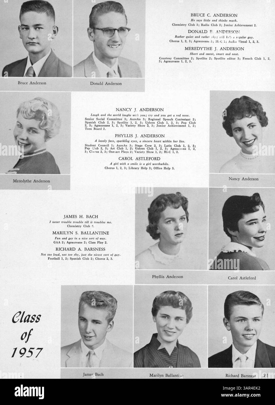 The 1957 edition of Richfield High School's yearbook, Aurean, offers a ...
