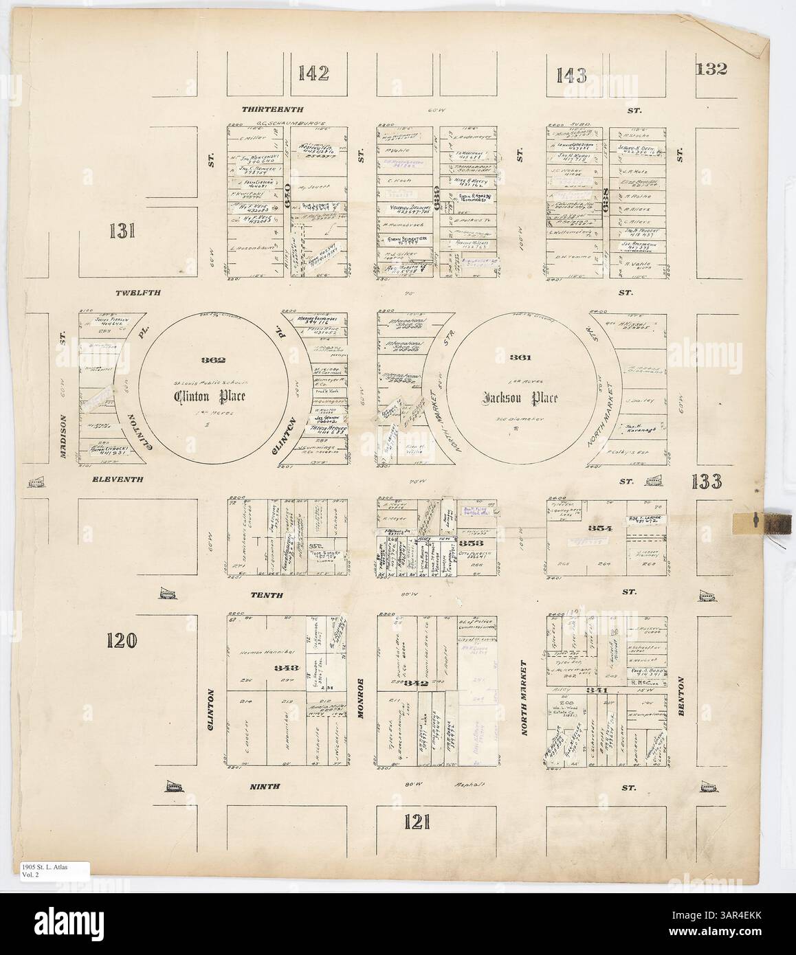 A page from Volume 2 of the Atlas of St. Louis, featuring detailed maps ...