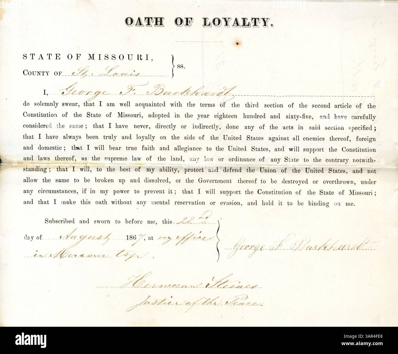 Loyalty affidavit hi-res stock photography and images - Alamy