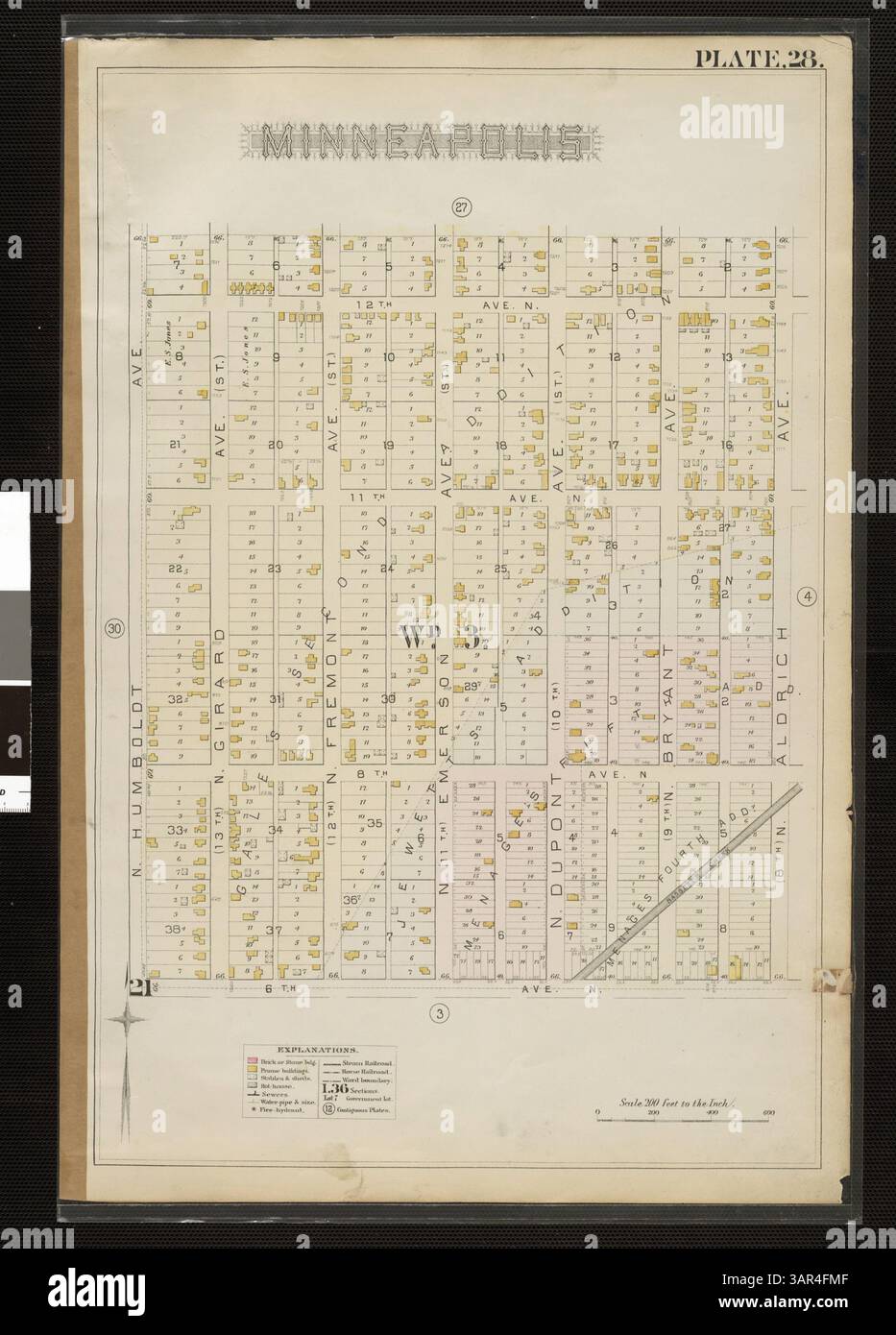 This detailed map of Minneapolis, Minnesota, compiles surveys and plats ...