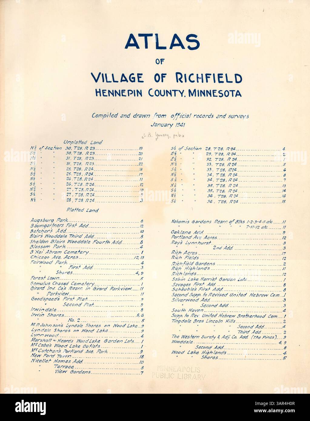 This atlas contains a complete set of maps of the Village of Richfield ...
