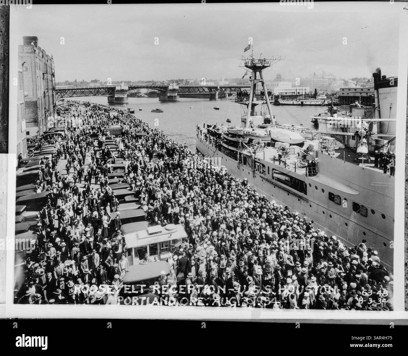 Photograph from the Roosevelt Reception aboard the USS Houston. This ...
