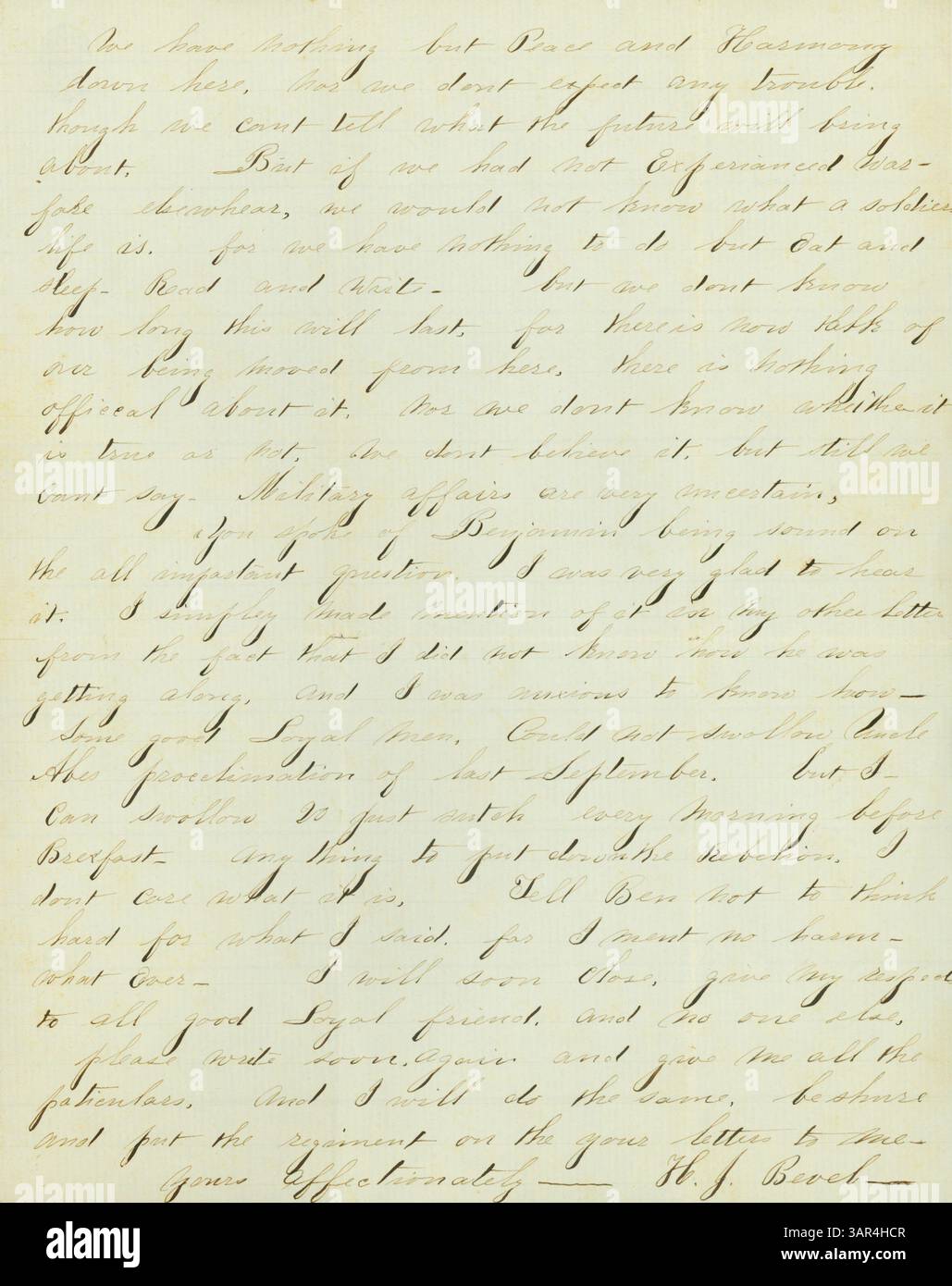 This letter from H.J. Bevel in Pacific City, Missouri, written on May ...