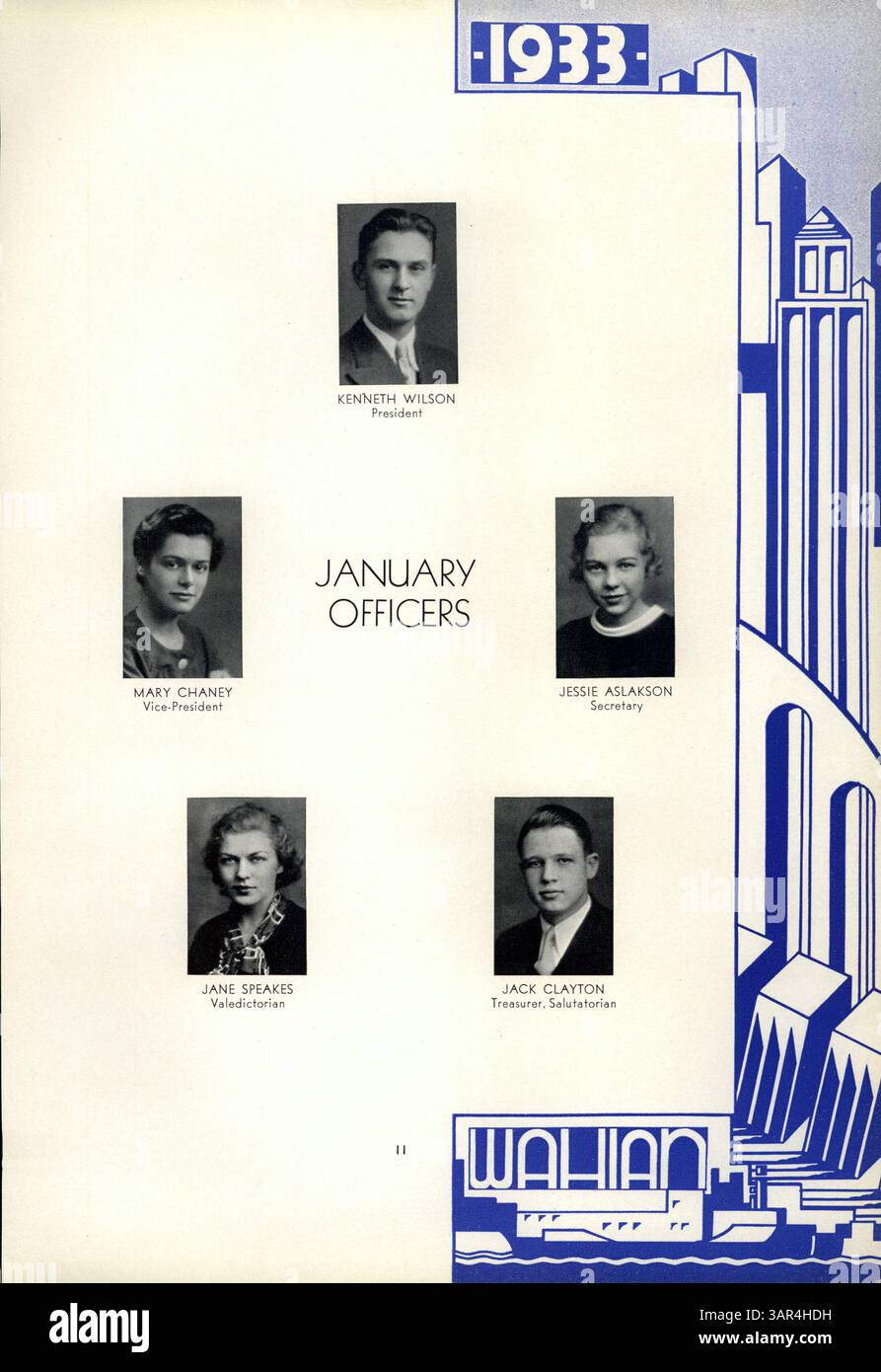 The 1933 'Wahian' yearbook from Washburn High School offers an archival ...