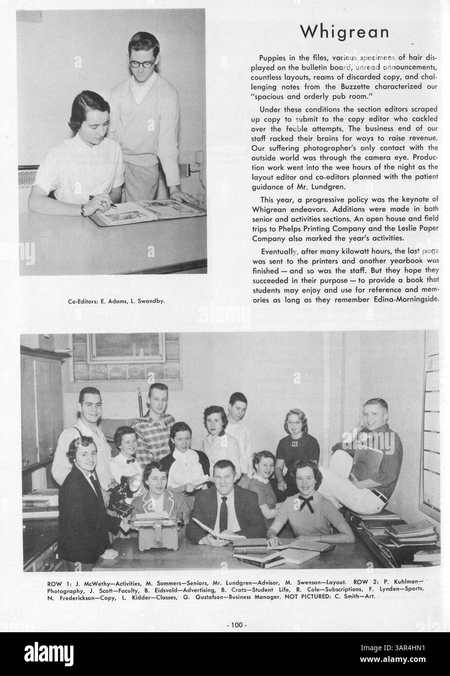 The Whigrean yearbook from Edina-Morningside High School in 1956 documents student life ...
