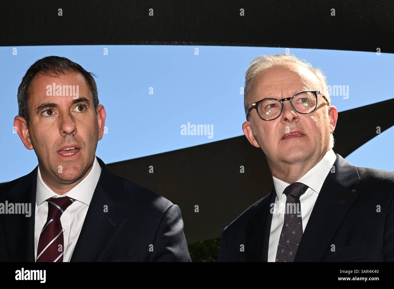 Australian Prime Minister Anthony Albanese and Australian Treasurer Jim ...
