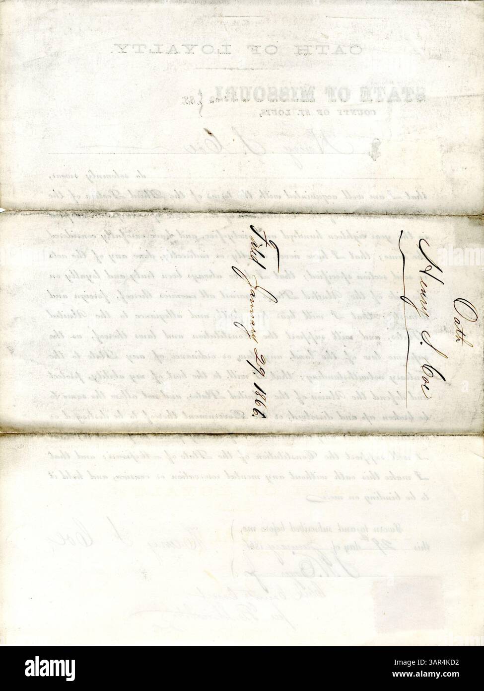 The loyalty oath of Henry S. Coe, an oath of allegiance to the U.S. and ...