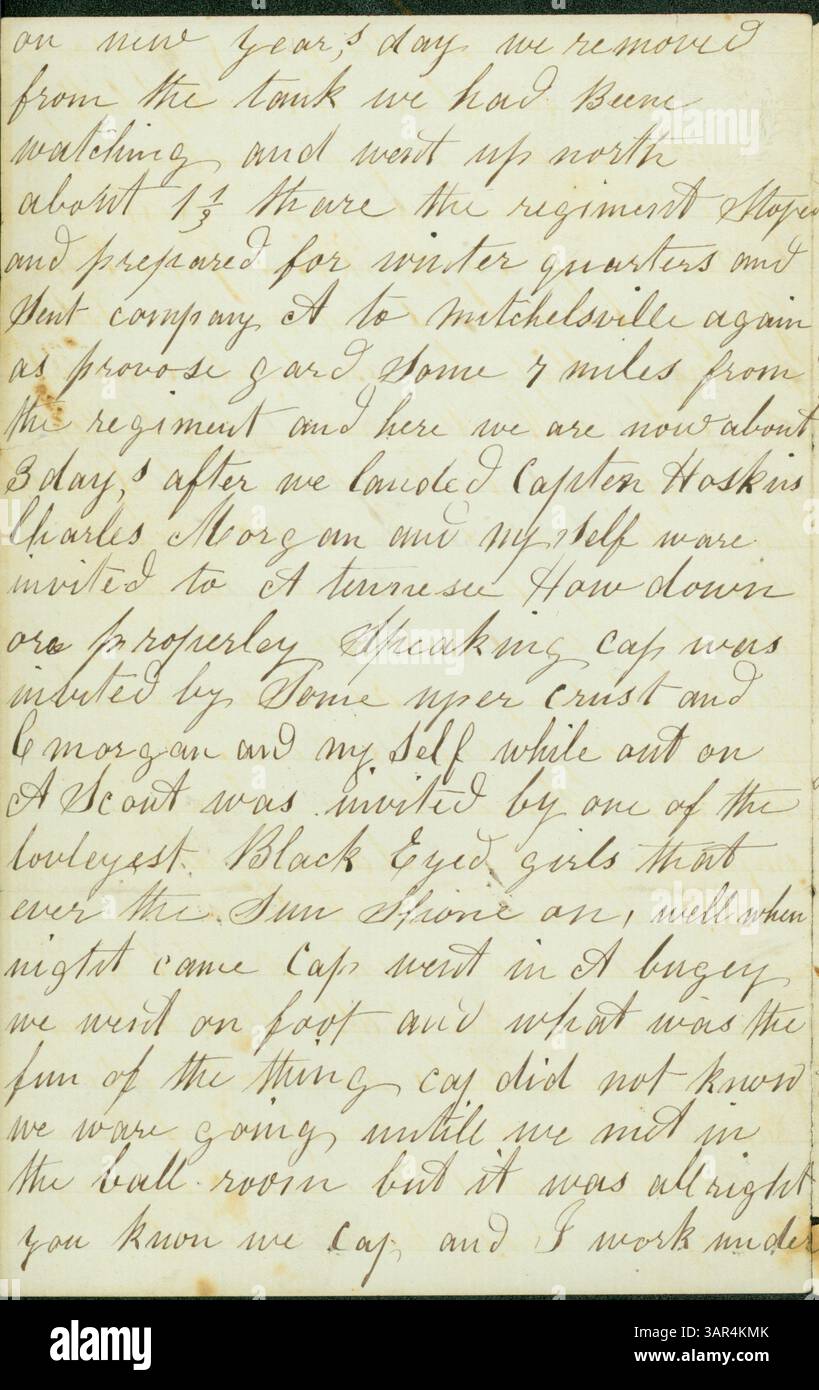 An unsigned letter fragment from a Union soldier stationed in Tennessee ...