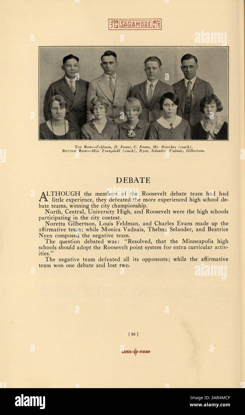 The 1928 'Sagamore' yearbook from Roosevelt High School highlights the ...