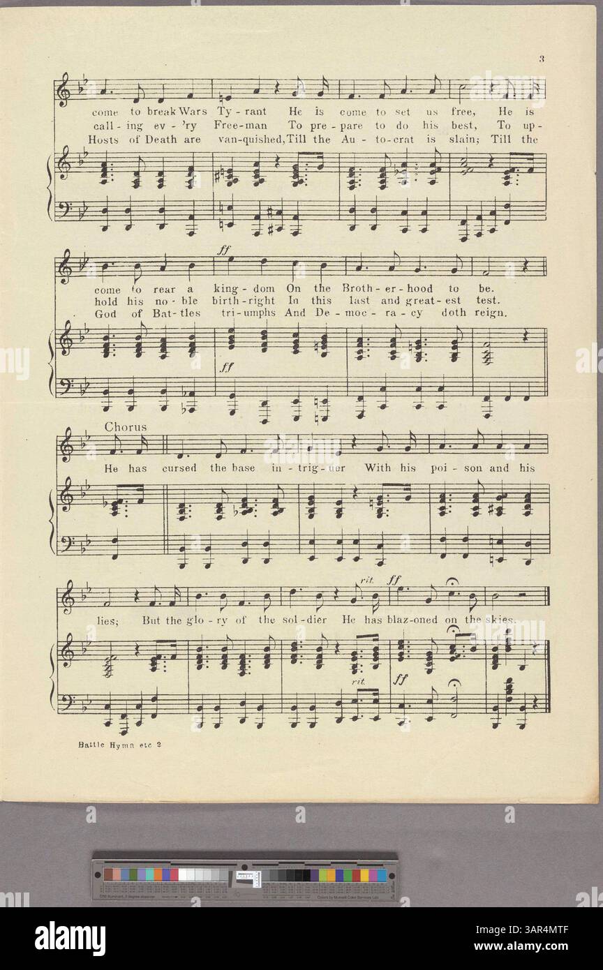Vocal range D4-E5 for 'The Battle Hymn of Democracy' indicated. Plate ...