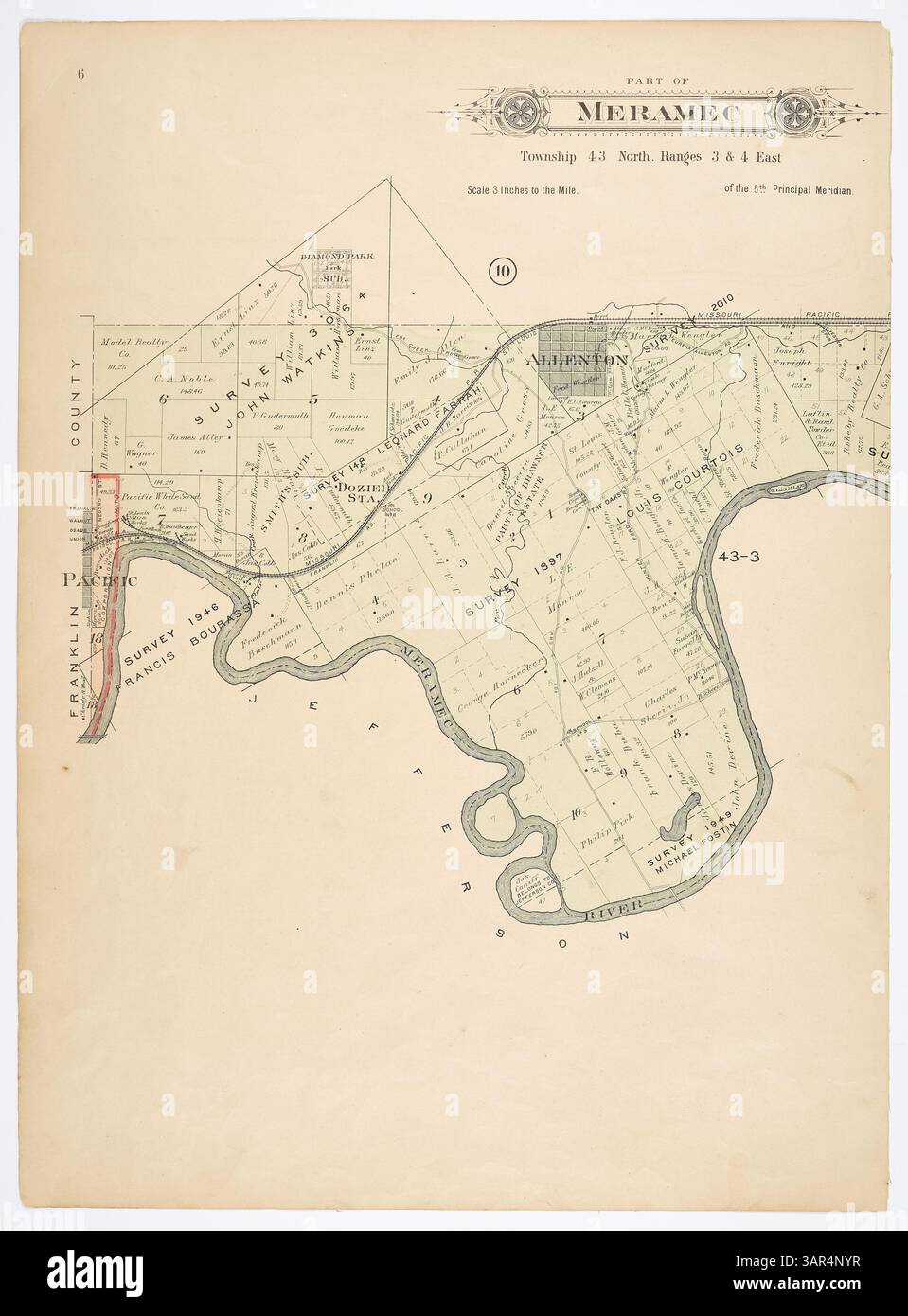 A 1909 edition of the Plat book of St. Louis County, Missouri, featuring 138 pages with detailed ...