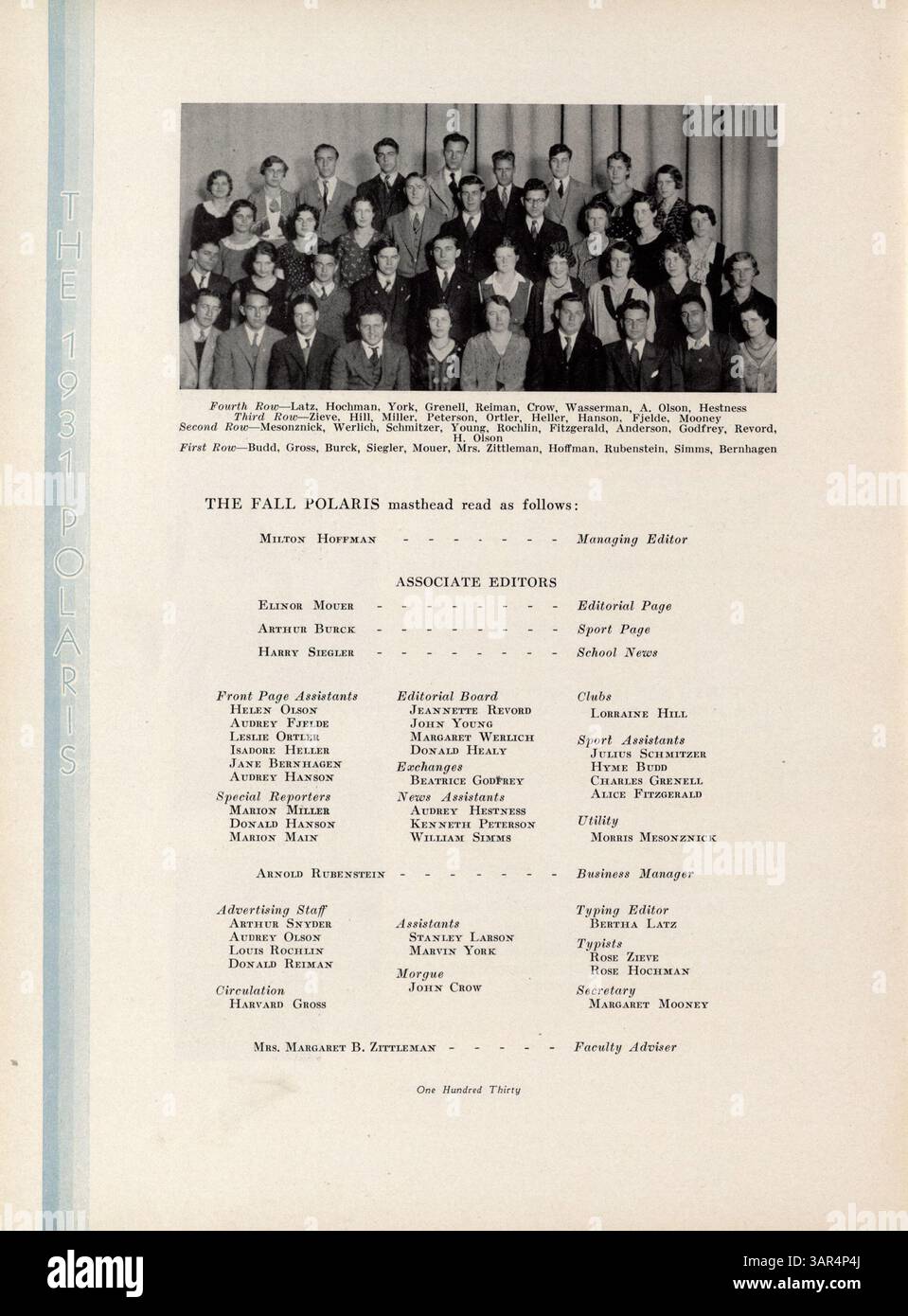 The 'Polaris 1931' yearbook from North High School documents the ...