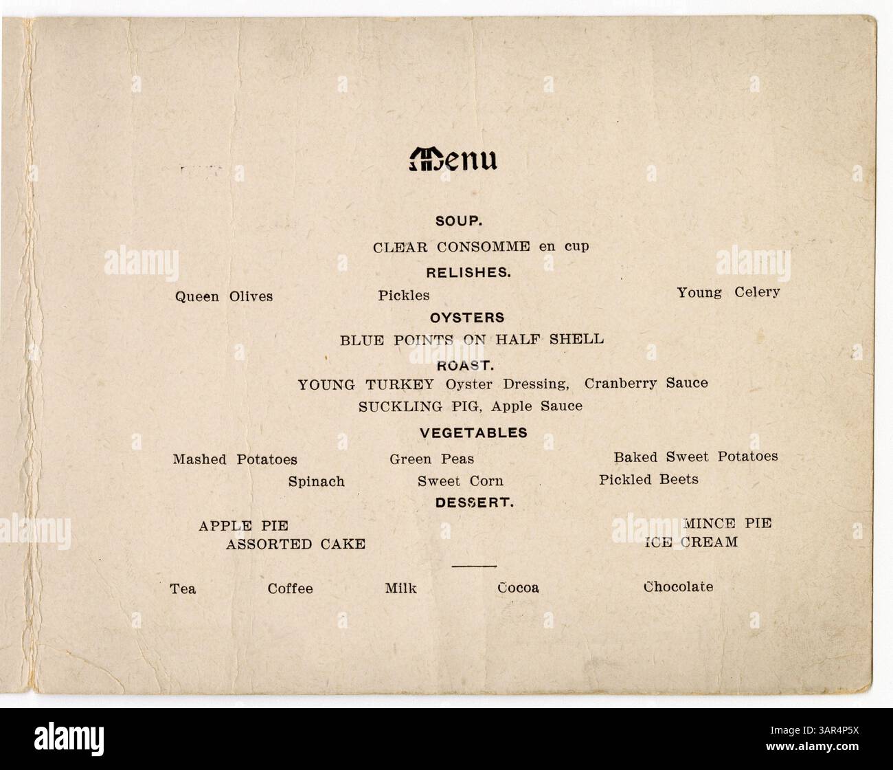 The Thanksgiving Day menu from the Fair Japan Restaurant at the ...