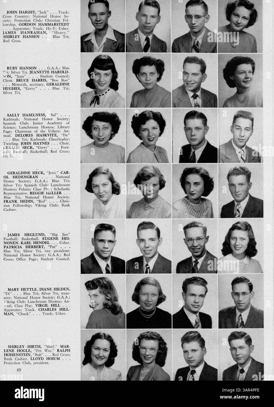 The 1949 North High School yearbook, titled 'Polaris', captures the ...