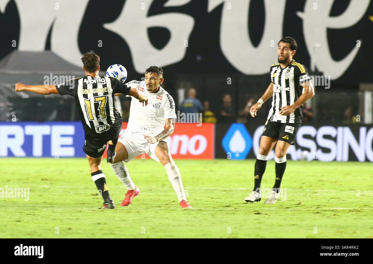 SP - SANTOS - 04/16/2025 - BRAZILIAN A 2025, SANTOS x ATLETICO-MG - Tiguinho Soares, Santos ...