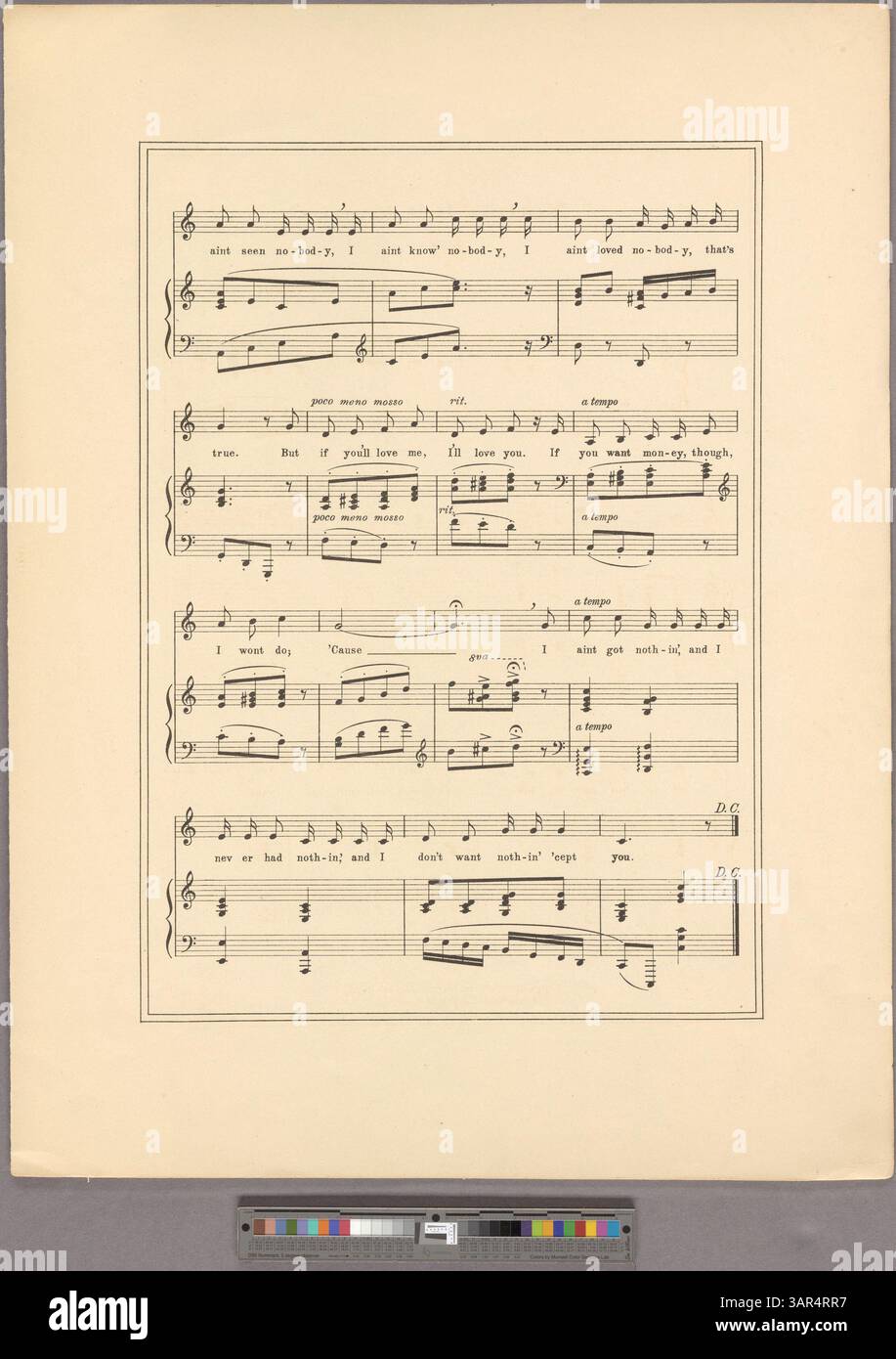 The sheet music titled 'Nothin' but Love', featuring a poem by George N ...