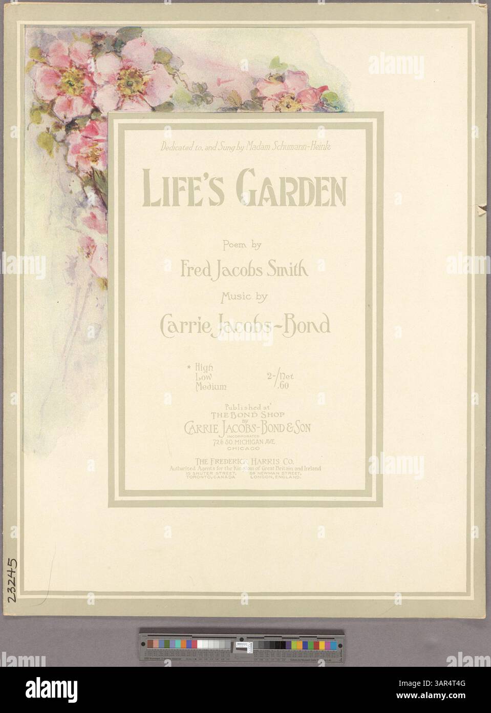 A vocal score titled 'Life's Garden,' with the vocal range indicated as ...