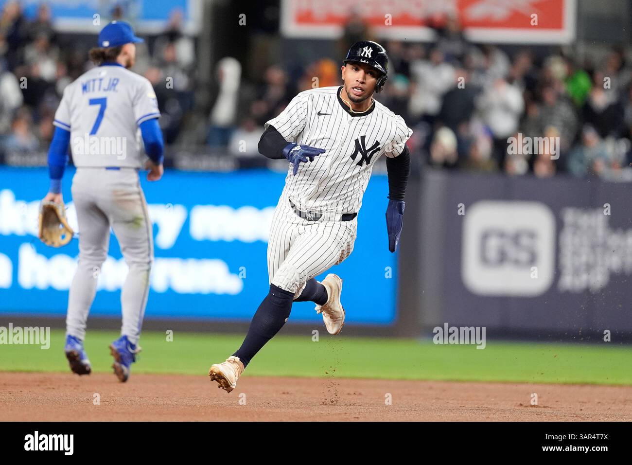 BRONX, NY - APRIL 16: New York Yankees Third Baseman Oswald Peraza (18 ...