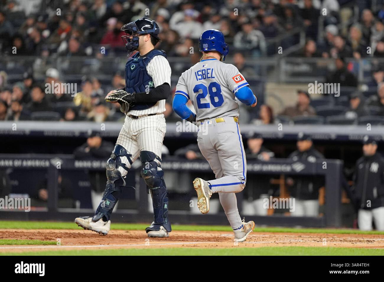 BRONX, NY - APRIL 16: Kansas City Royals Center Fielder Kyle Isbel (28 ...