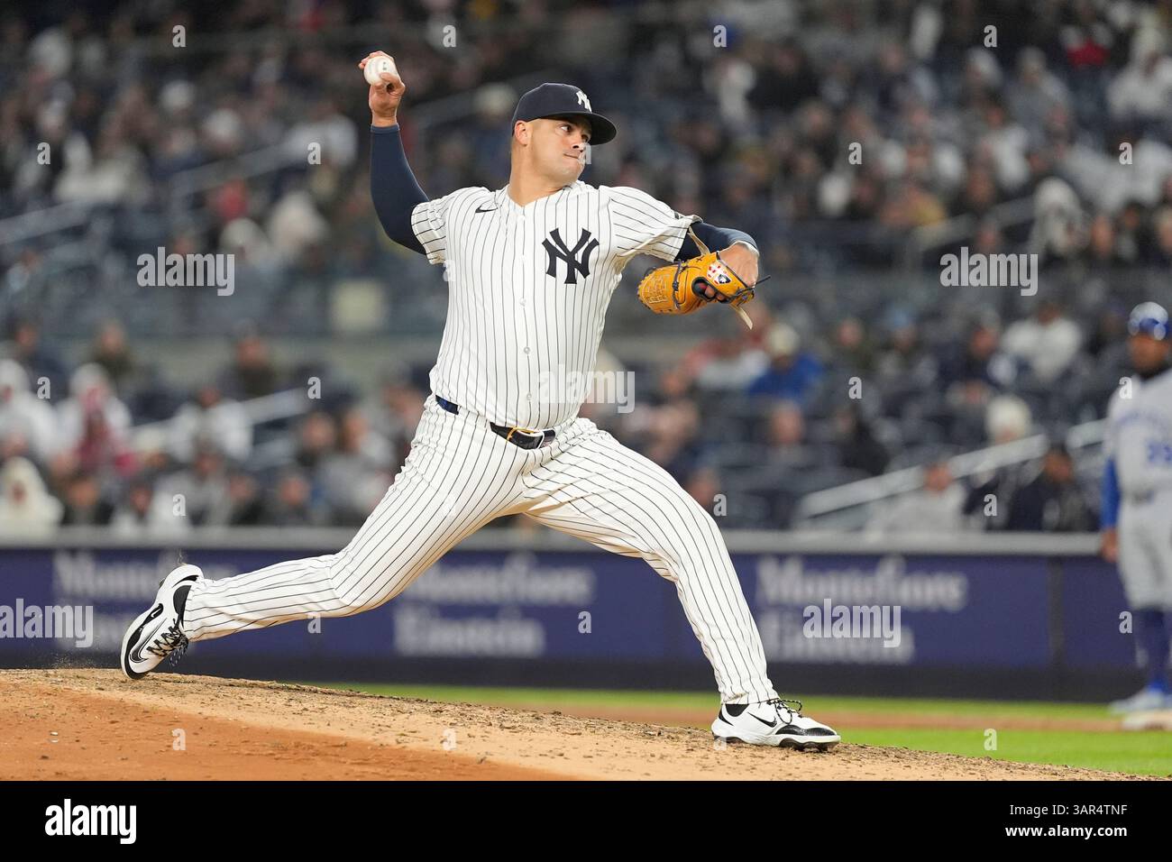 BRONX, NY - APRIL 16: New York Yankees Pitcher Fernando Cruz (63) delivers a pitch during the ...