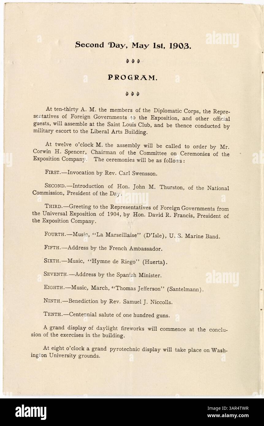 This is the official program booklet for the 1903 dedication ceremonies ...